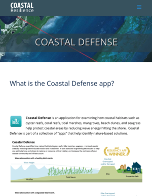 Coastal Resilience - Coastal Defense App | Adaptation Clearinghouse