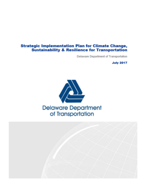 Delaware DOT Strategic Implementation Plan for Climate Change, Sustainability & Resilience for ...
