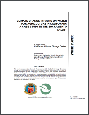Climate Change Impacts on Water for Agriculture in California: A Case ...