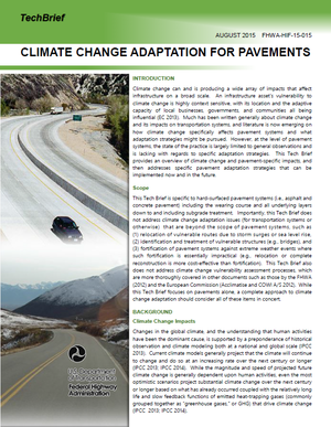 Climate Change Adaptation for Pavements - FHWA TechBrief | Adaptation ...